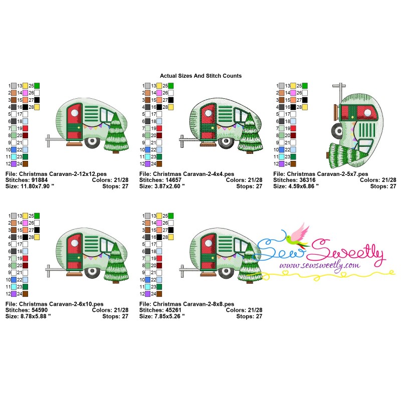 Christmas Caravan-2 Embroidery Design Pattern