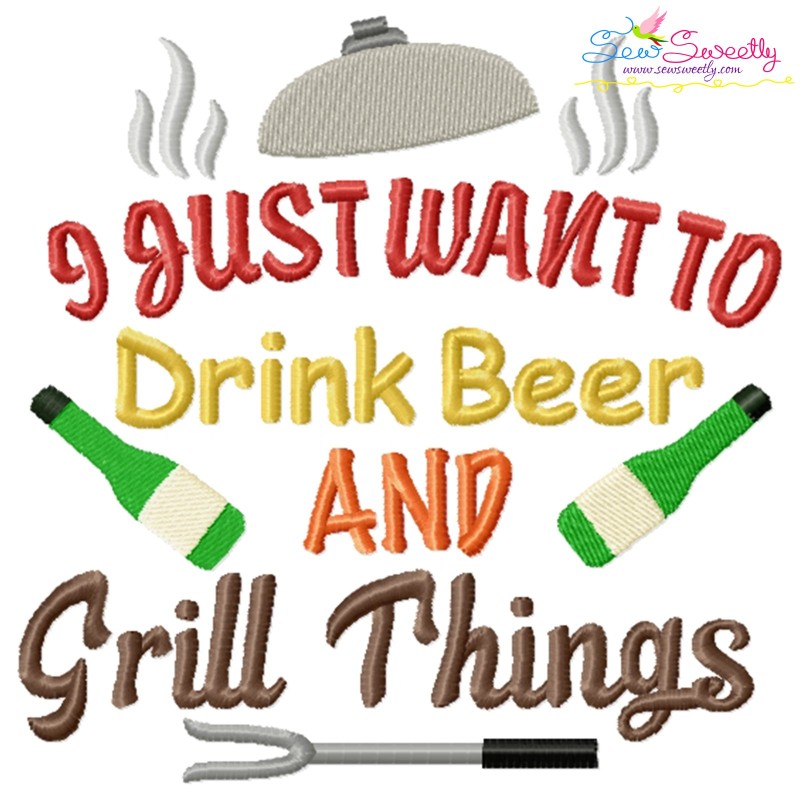 Grill And Barbeque Lettering Embroidery Design Pattern Bundle