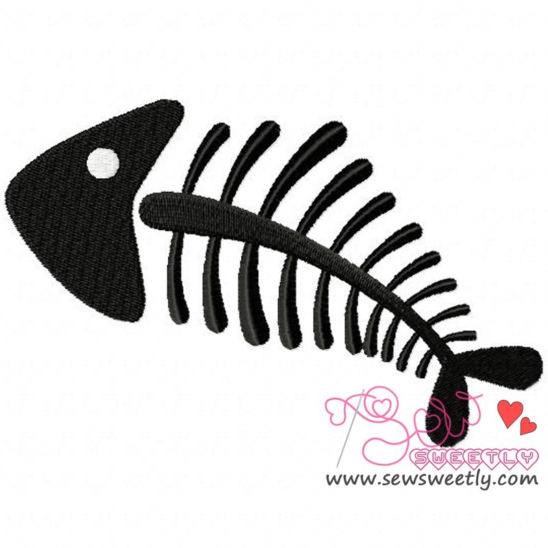 Fish Bones Embroidery Design Pattern