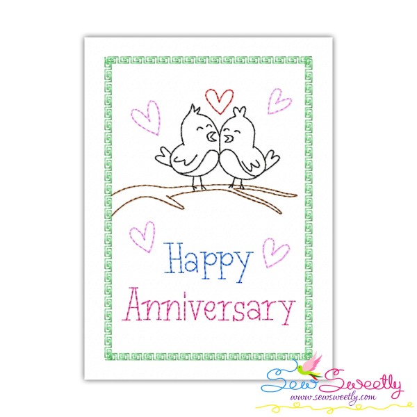 Happy Anniversary Cardstock Embroidery Design Bundle