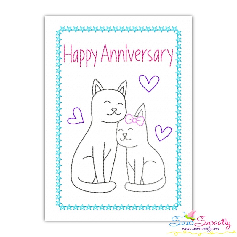 Happy Anniversary Cardstock Embroidery Design Bundle