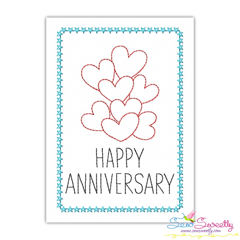 Happy Anniversary Cardstock Embroidery Design Bundle