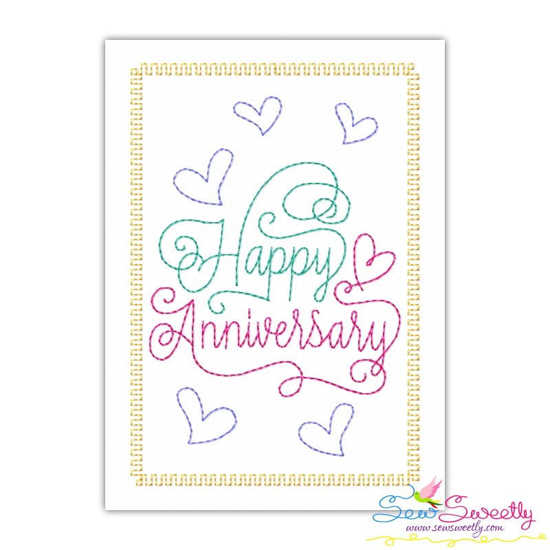 Happy Anniversary Cardstock Embroidery Design Bundle