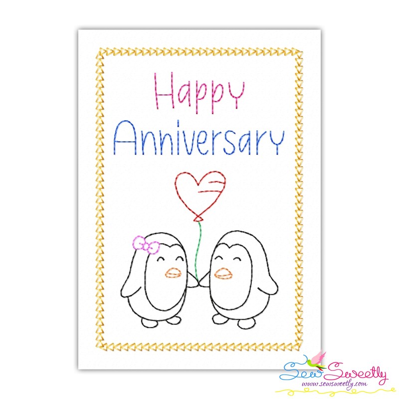 Happy Anniversary Cardstock Embroidery Design Bundle