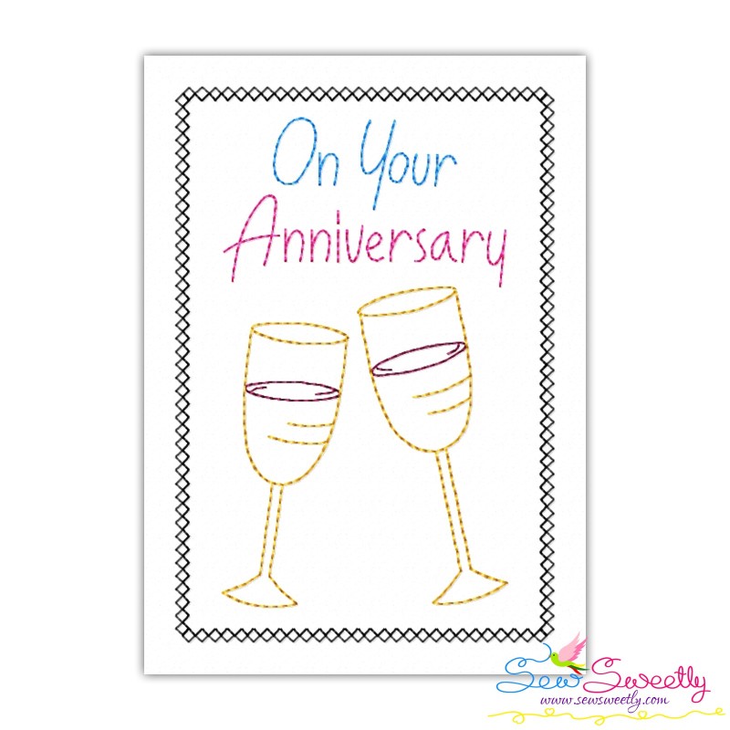 Happy Anniversary Cardstock Embroidery Design Bundle
