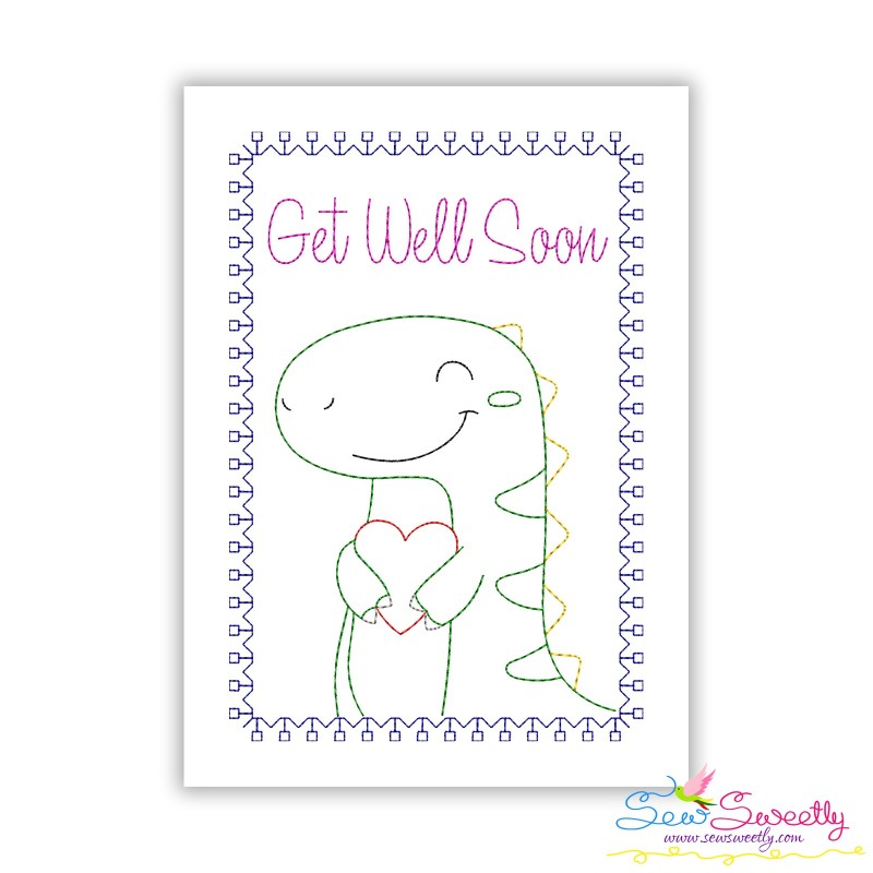 Get Well Soon Greeting Cards Embroidery Design Bundle