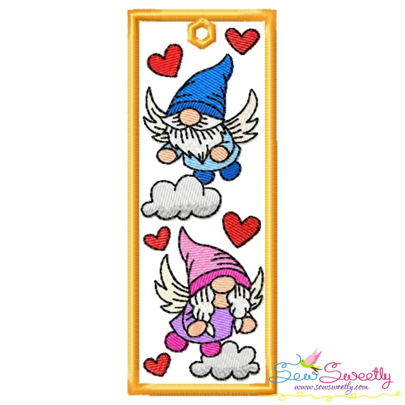 Valentine Gnome Bookmarks Embroidery Design Bundle