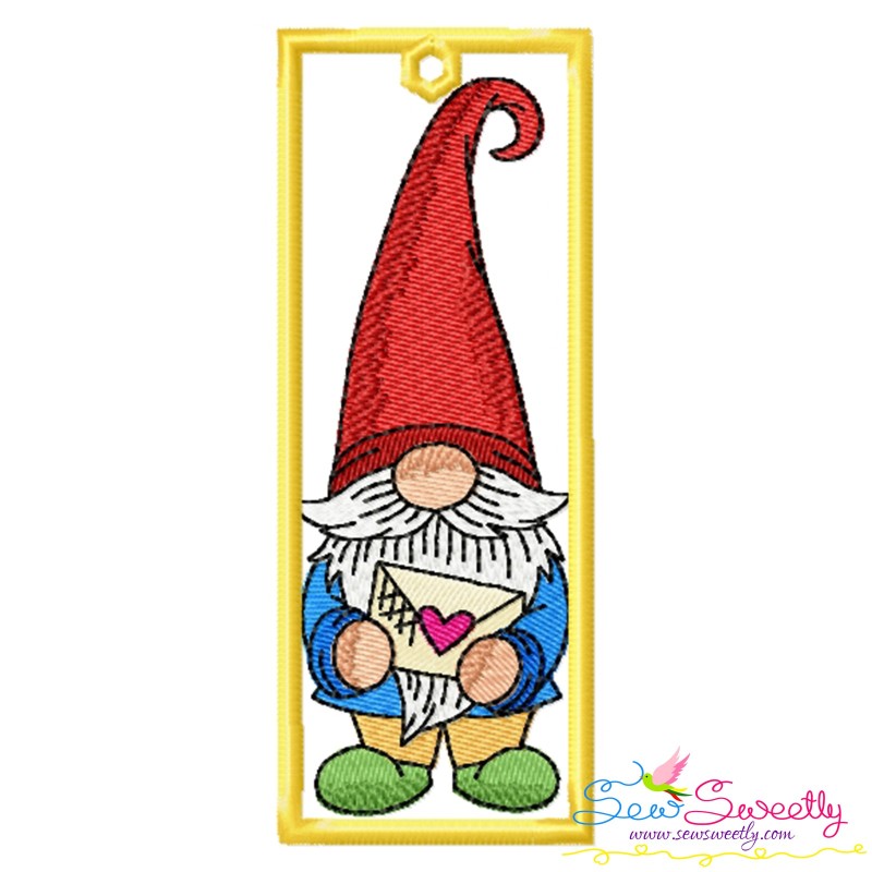 Valentine Gnome Bookmarks Embroidery Design Bundle