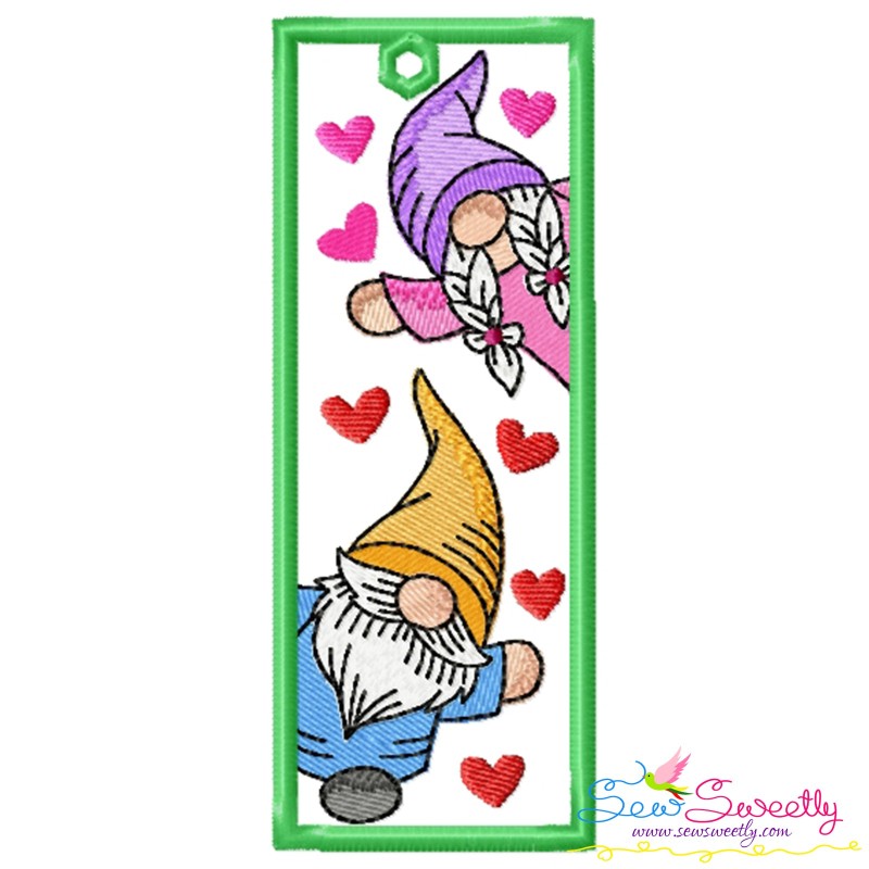 Valentine Gnome Bookmarks Embroidery Design Bundle