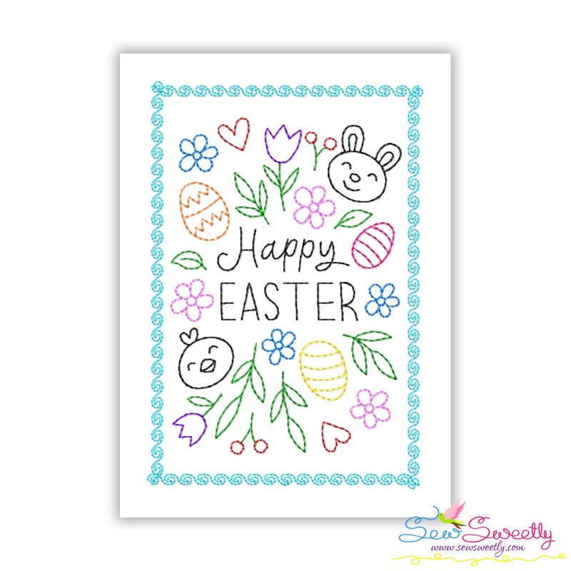 Easter Cardstock Greeting Cards Embroidery Design Bundle