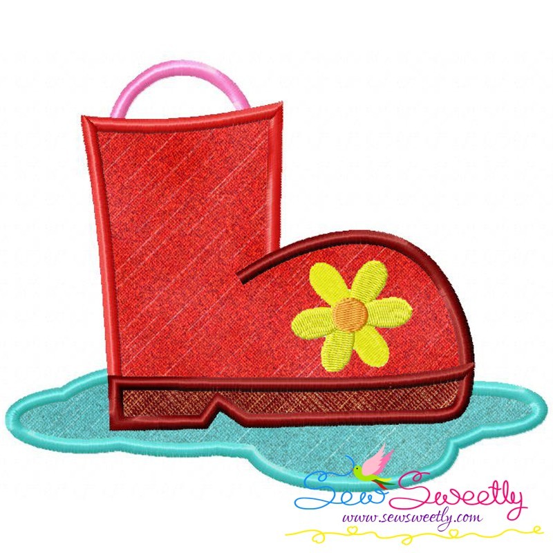 Rain Boot Applique Design Pattern