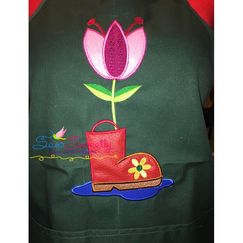 Pink Flower Applique Design Pattern