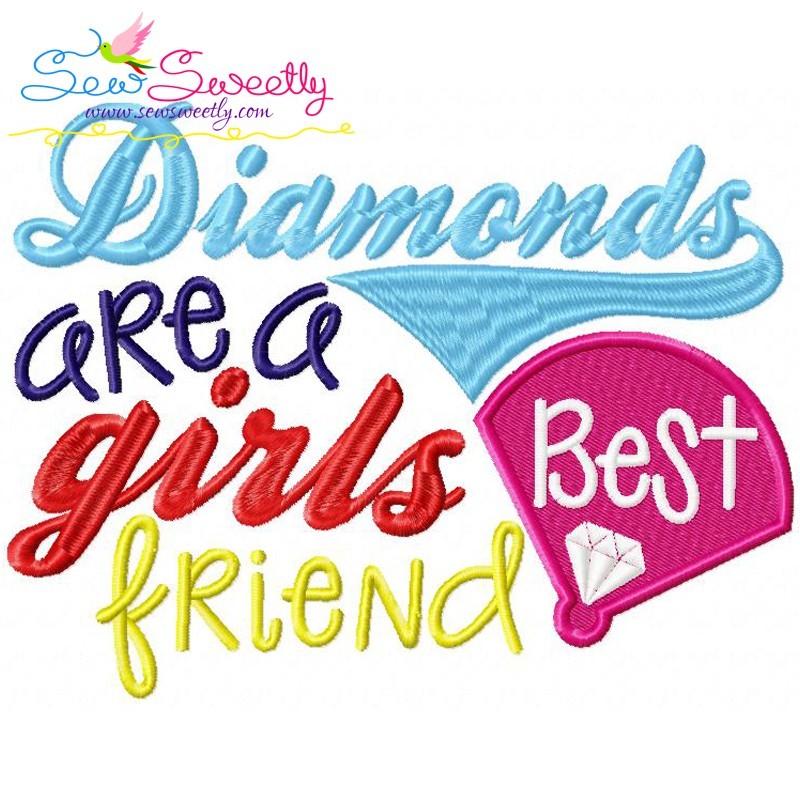 Diamonds Are a Girls Best Friend Embroidery Design Pattern