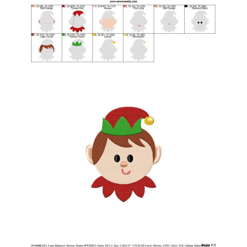 Cute Elf Embroidery Design Pattern