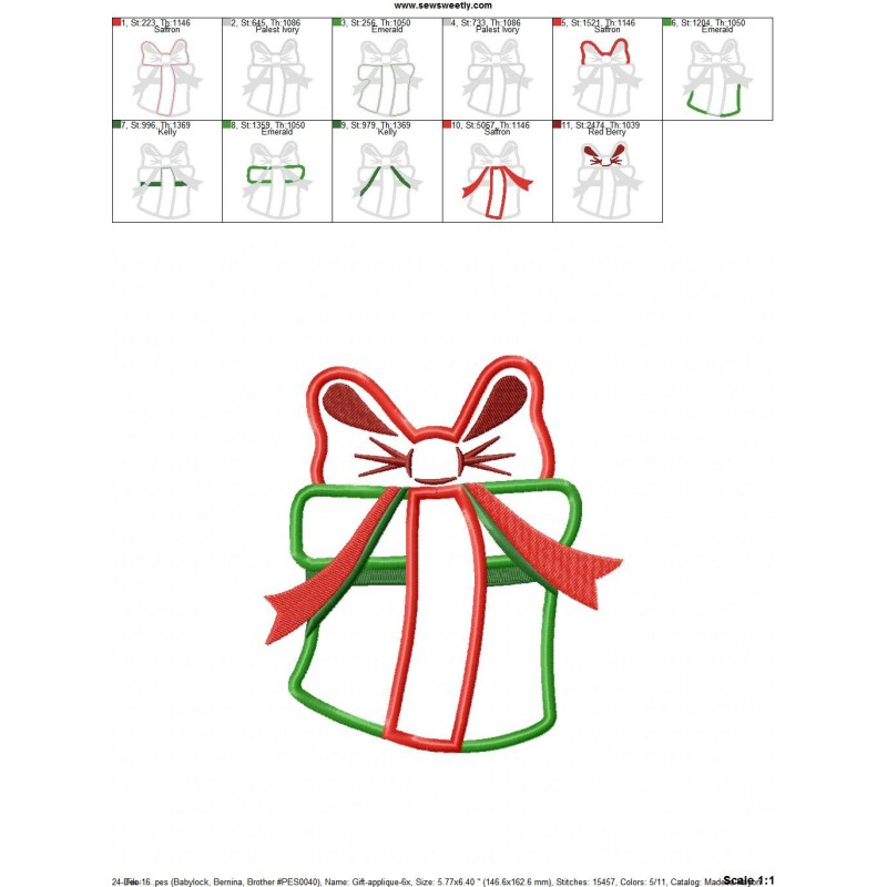 Gift Applique Design Pattern