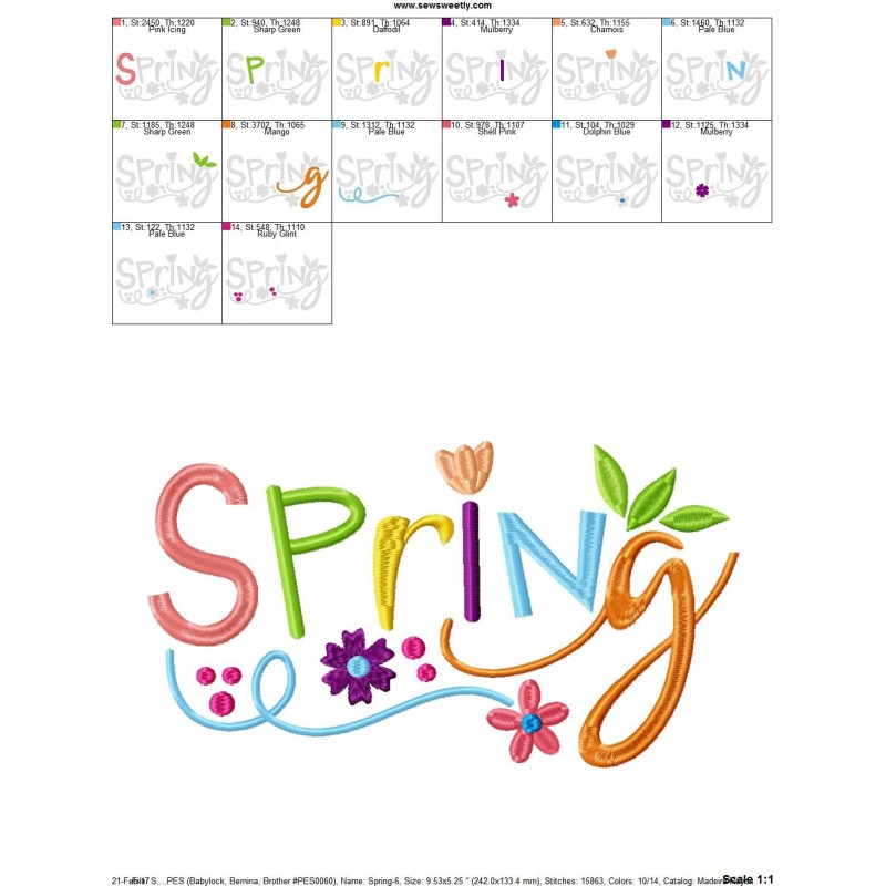 Spring Embroidery Design Pattern