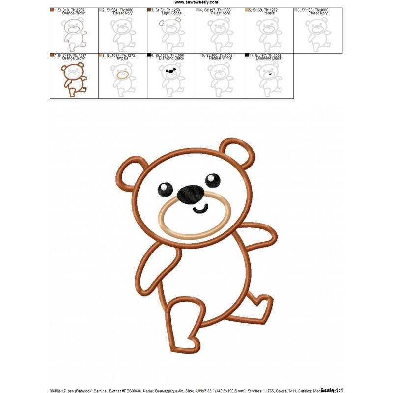 Bear Applique Design Pattern