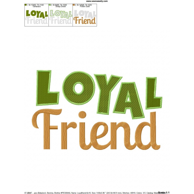 Loyal Friend Embroidery Design Pattern