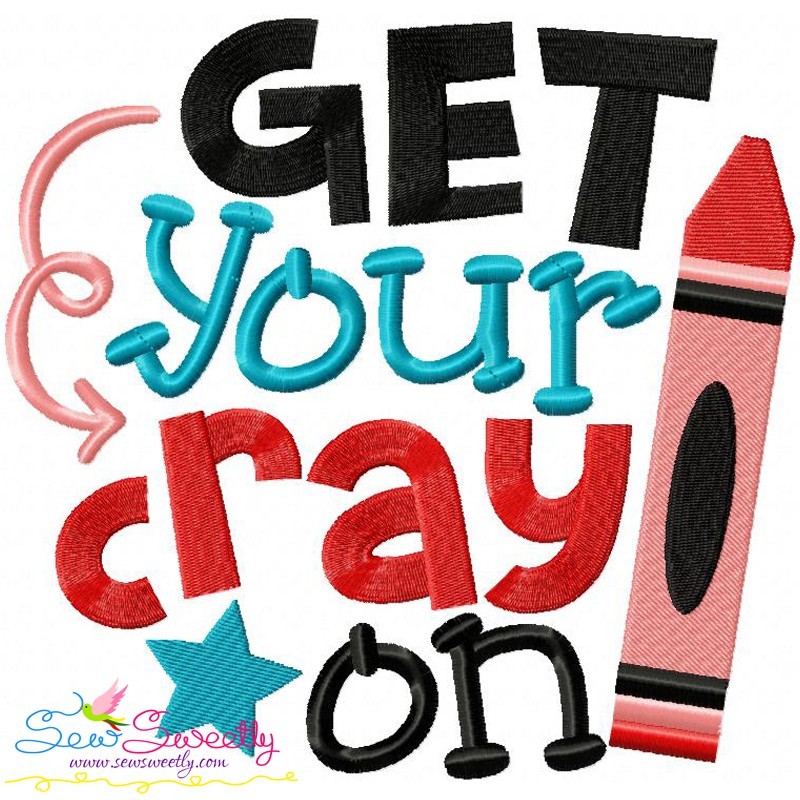 Get Your Crayon School Lettering Embroidery Design Pattern