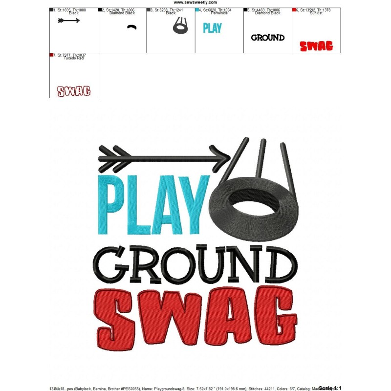 Play Ground Swag Embroidery Design Pattern