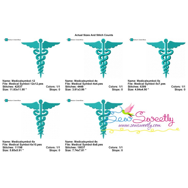 Medical Symbol Embroidery Design Pattern