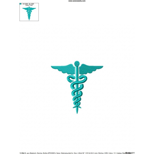 Medical Symbol Embroidery Design Pattern