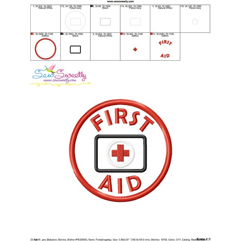 First Aid Badge Applique Design Pattern