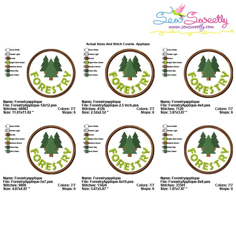 Forestry Badge Applique Design Pattern