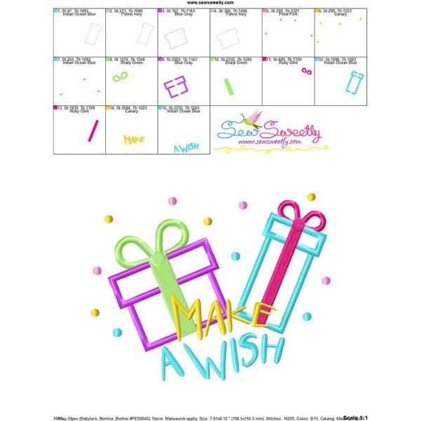 Make a Wish Applique Design Pattern