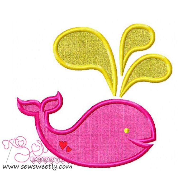 Pink Whale Applique Design Pattern