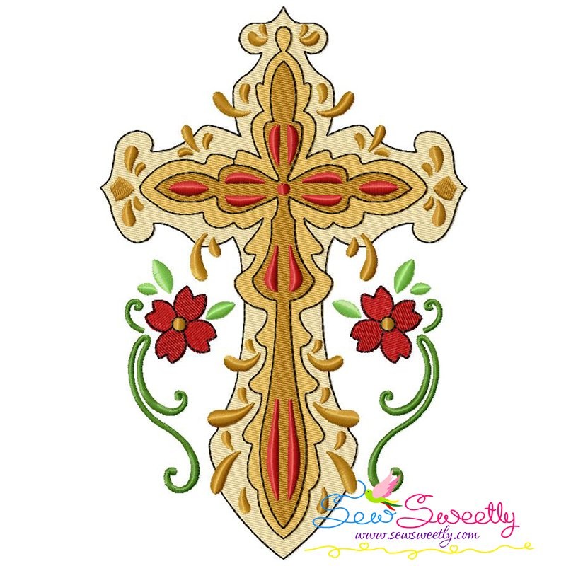 Floral Crosses Machine Embroidery Design Pattern Bundle