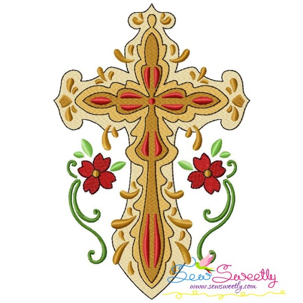 Floral Crosses Machine Embroidery Design Pattern Bundle