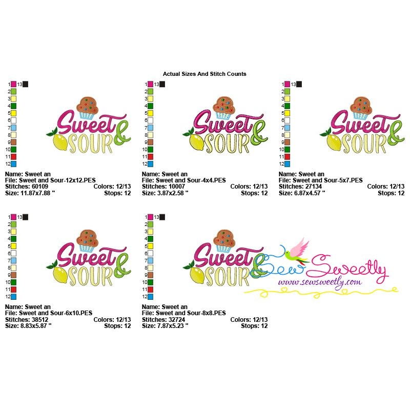 Sweet and Sour Machine Embroidery Design Pattern