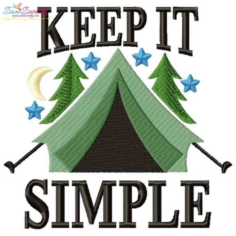 Camping Lettering Embroidery Design Pattern Bundle