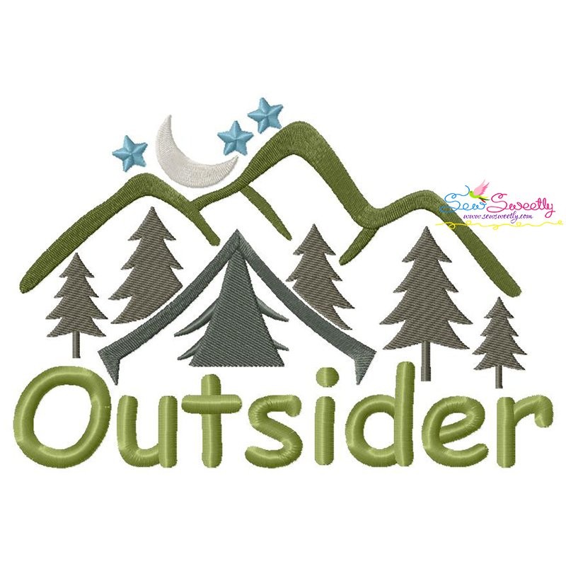 Camping Lettering Embroidery Design Pattern Bundle